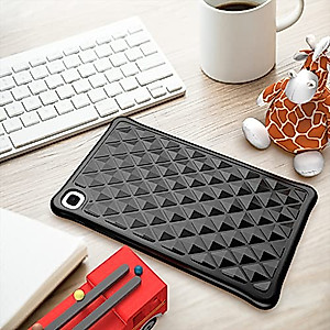 Epicgadget Case for Samsung Galaxy Tab A7 Lite SM-T220/SM-T225 - Soft Lightweight Diamond Grid Slim Protective Silicone Cover Case for Galaxy Tablet A7 Lite 8.7 Inch Tablet 2021 Released (Black)