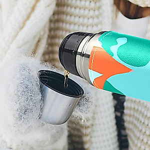 Heart Shaped Balloons Stainless Steel Coffee Thermos, Double Walled Insulated Water Bottle for Outdoor Sports, Office, Car (17 OZ/500ML)