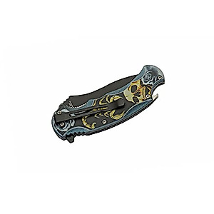 Yellow Scorpion Stainless Steel Blade ABS Handle 4.75 inch EDC Pocket Folding Knife