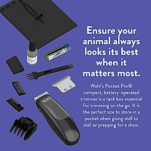 Wahl Professional Animal Super Pocket Pro Pet, Dog, & Cat Trimmer & Grooming Kit - Black Chrome