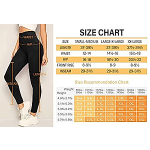 Eyeneen High Waisted Leggings for Women - Full Length Soft Tummy Control Stretchy Yoga Pants Workout Black Reg & Plus Size