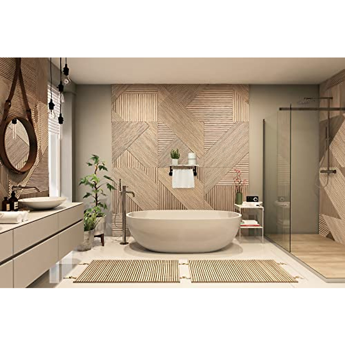 Industrial Bathroom Shelf w/ Pipe Towel Bar – Farmhouse Towel Rack Made of Paulownia Wood and Cast Iron, Pipe Rack in Black Matte – Wall Mount Hand Towel Holder for Rustic Décor w/ Single Wooden Shelf