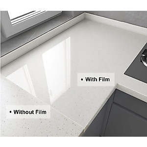 Heroad Brand 17.7'' x 5ft Clear Contact Paper Shelf and Drawer Liner Clear Glossy Self-Adhesive Film Cover Removable Protective Film Clear Contact Paper for Shelves Kitchen Cabinets Clear Shelf Liners