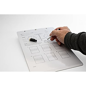 Tandem Sport Volleyball Coaches Deluxe Clipboard - Double Sided Dry Erase Volleyball Coach's Clipboard with Dry Erase Marker - Plan Strategy, Visualize Plays - Volleyball Coaching Supplies