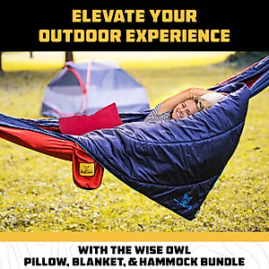 Wise Owl Outfitters Camping Hammock with Camping Pillow & Blanket - Waterproof Camping Accessories & Backpacking Gear, Camping Gear Must Haves - Blue