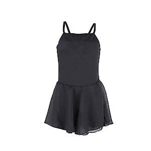 Girls Sleeves Ballet Leotard Gymnastic Ballerina Dance Skirt Black Size 140