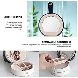 Travel Jewelry Box Small Jewelry Organizer Portable Jewelry Case for Ring Pendant Earring Necklace Bracelet Organizer Storage Holder Boxes (white)