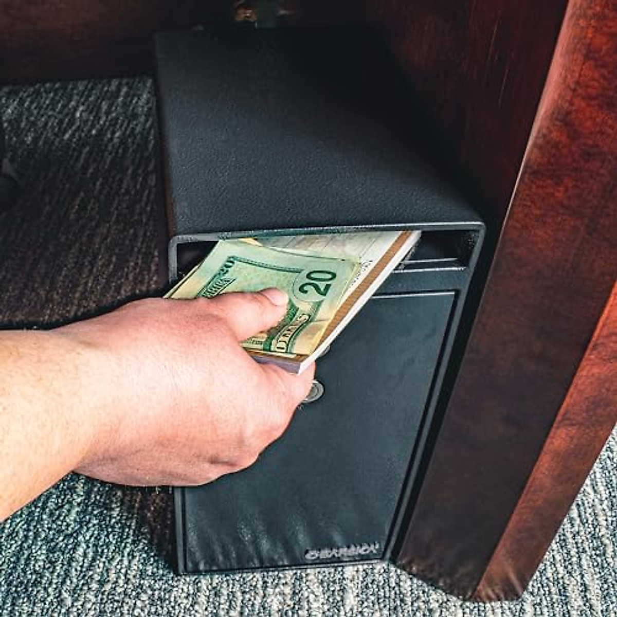 Barska AX13558 Dual Key Depository Safe 0.27 Cu Ft with Drop Slot and Quick Release Bolt, Black