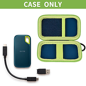 Case Compatible with SanDisk 1TB 2TB 500GB 4TB/for SanDisk PRO Extreme Portable SSD, External Solid State Hard Drive Storage Holder for SDSSDE61/ SDSSDE60/ SDSSDE81/SDSSDE30/SDSSDE60 (Box Only)(Green)