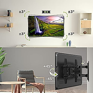 USX MOUNT Full Motion Sliding TV Wall Mount for 32-90" TV, Articulating TV Mount Holds up to 150lbs, TV Centering Swivel Rotate Extend Tilt TV Bracket, Max VESA 600x400mm, 16" 18" 24" Studs
