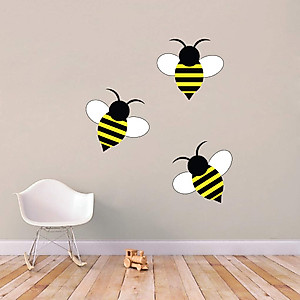 Bumble Bees Wall Decals, Sticker Decal for Nursery, Kids Room, Bedroom - Bumble Bees Printed Wall Decal Set | Small | Pick Your Sticker Size