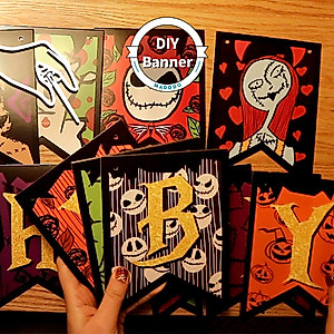 Madodo, Nightmare before Christmas inspired Birthday Banner, Happy Birthday Banner, Movie, Jack, Sally, Halloween, Christmas, Birthday Favors, Party Supplies, Party Décor