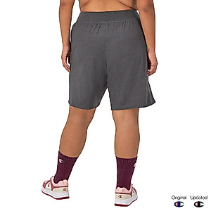 Champion, Lightweight Lounge, Soft Jersey Comfortable Shorts for Women (Plus Size Available), Granite Heather, Small