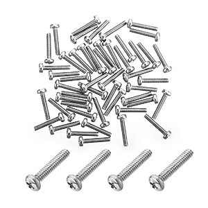 MroMax 50Pcs M1.6 x 8mm Pan Head Phillips Machine Screws, 304 Stainless Steel 18-8, Fully Thread, Metric Silver Gray Cross Head Screws Bolts for Sunglasses, Watch and Small Electronic Devices