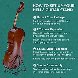 K&M - König & Meyer 17580.014.55 - Heli 2 Guitar Stand - Folding A-Frame for Acoustic Guitars - Adjustable and Collapsible – Sturdy and Durable - Professional Choice - German Made - Black