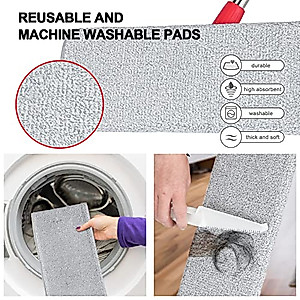 Nolopau Microfiber Hardwood Floor Mop, Microfiber Mops Flat Mop 360°Rotating Wet Dust Mop, with 58&#039;&#039; Stainless Steel Handle for Hardwood Home Office Kitchen Floor Cleaning