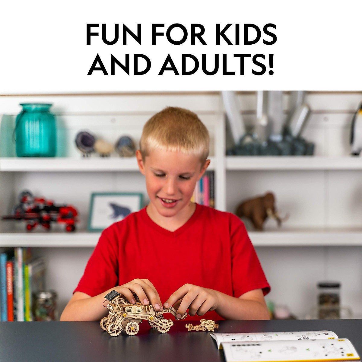 NATIONAL GEOGRAPHIC Solar Model Kit – Build 2 Solar Powered Wooden 3D Puzzle Models of Real NASA Space Explorers, Craft Kits are a Great Gift for Girls and Boys, an Amazon Exclusive Science Kit