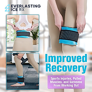 Reusable Hot and Cold Gel Ice Pack Wrap (4 Pack) for Injuries - Adjustable & Flexible for Knees, Back, Shoulders, Arms, and Legs - Reusable