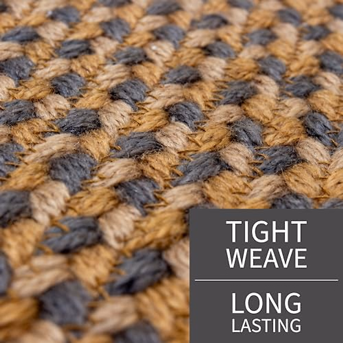 Super Area Rugs Brown Braided Rug for Kitchen/Dining Room, Taupe Gray Indoor Outdoor Braided Rug for Patio/Porch 4' x 6' Oval