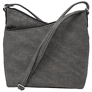 MultiSac Vista Solid Color Vegan Leather Crossbody Handbag One Size Black