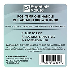 Aftermarket Compatible Moen Shower Handle Replacement (100710) Tub & Shower Knob - Compatible Moen Posi Temp Handle Kit