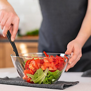 Yuanchu Silicone Flexible Fork, 11 Inch Silicone Fork Heat Resistant Cooking Fork Dishwasher Safe Kitchen Fork Nonstick Blending Fork for Cooking Utensil for Kitchen Stir Mix Mash(Black)