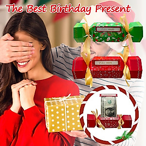 Yiishuiil Christmas Surprise Money Pull Pouch, 2PCS DIY Christmas Money Holders for Cash Cash Gift Pouch for Christmas Gift Birthday