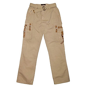 ETHANOL Men's Relaxed Cargo Pants with 6 Big Pockets Casual Work Combat Trousers APLC44098 KHK 38