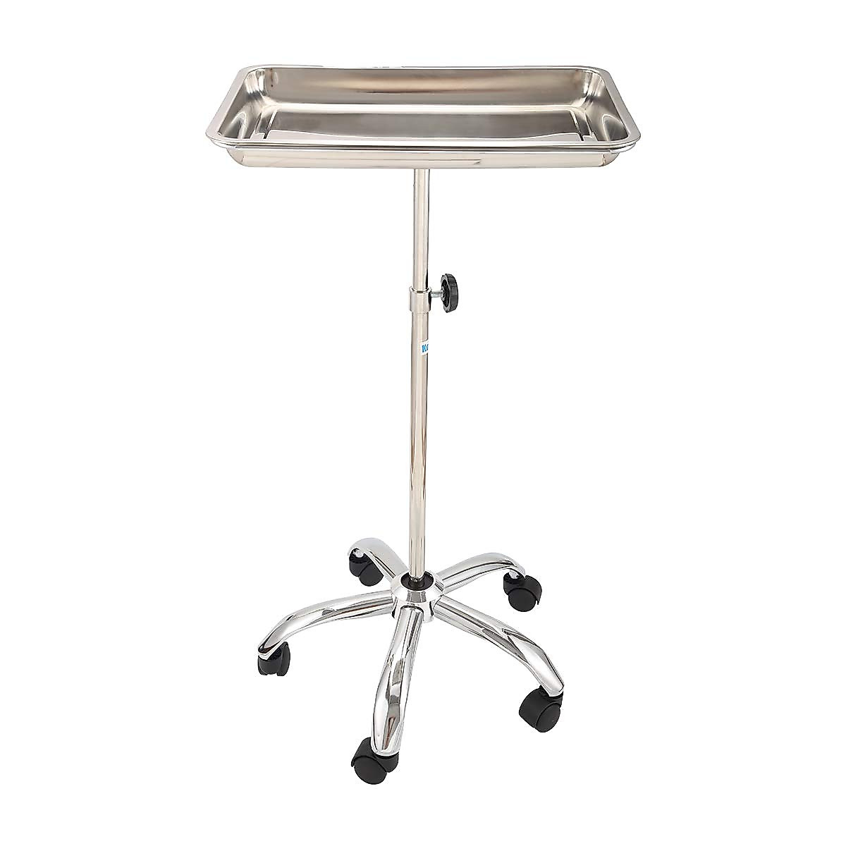 Konmee Upgraded Mayo Instrument Stand with Mobile 5 Caster Base Mobile Medical Doctor Tattoo Spa Salon Service Instrument Procedure Trays with Lift Out Work Tray