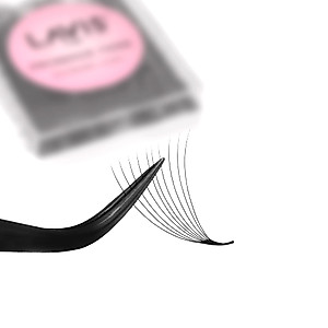 LAVISLASH 500 Promade Fans Eyelash Extension | Handmade Loose Volume Lash | Mutiple Options 3D-8D/10D/12D/14D/16D Fans | 0.03/0.05/0.07mm Thickness | C/CC/D Curl | 8-16mm Length(10D-0.03-D-12mm)