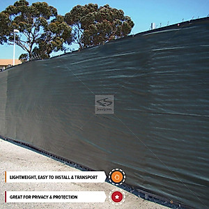 FenceScreen Fence Privacy Screen - Extreme 98% Blockage Temporary Windscreen Fence Cover (4ft x 50ft, Black)