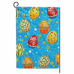My Little Nest Seasonal Garden Flag Easter Multicolor Eggs Double Sided Vertical Garden Flags for Home Yard Holiday Flag Outdoor Decoration Farmhouse Banner 28"x40"