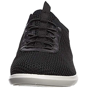 Aravon Women's PC Mesh Bungee Sneaker, Black Knit, 9