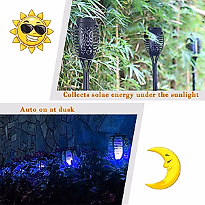 FAISHILAN 8 Pack Solar Flickering Flame Torch,Solar Torch Lights LEDs Waterproof Solar Outdoor Light Christmas Decor Outdoor Lights Torches Dancing Flame