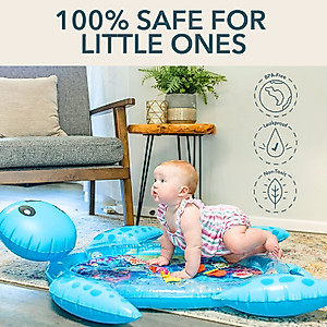 MAGIFIRE Tummy Time Water Mat for Infants 3-12 Months Old, Sea Turtle Measures 36 Inches x 46 Inches, Water Mat for Babies, BPA-Free, Tummy Time Toys