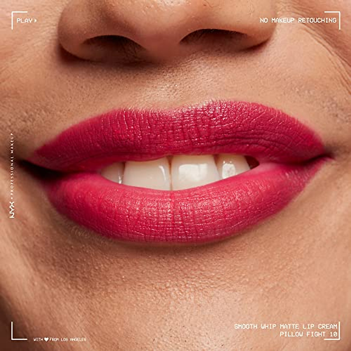 NYX PROFESSIONAL MAKEUP Smooth Whip Matte Lip Cream, Long Lasting, Moisturizing, Vegan Liquid Lipstick - Pillow Fight (Hot Fuschia)