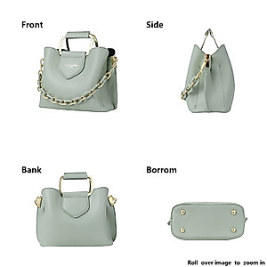 Qiayime women's Fashion shoulder handbags purses PU Leather Top Handle satchel Tote Crossbody Bag (Green)