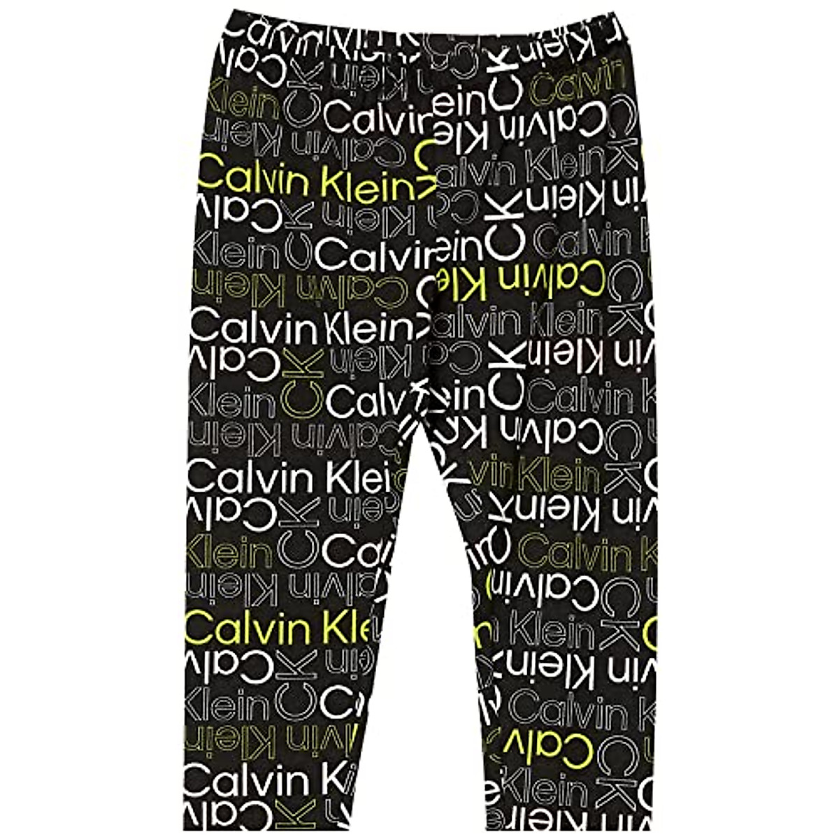 Calvin Klein Girls' Performance Stretch Legacy Legging, Black Multi, 7