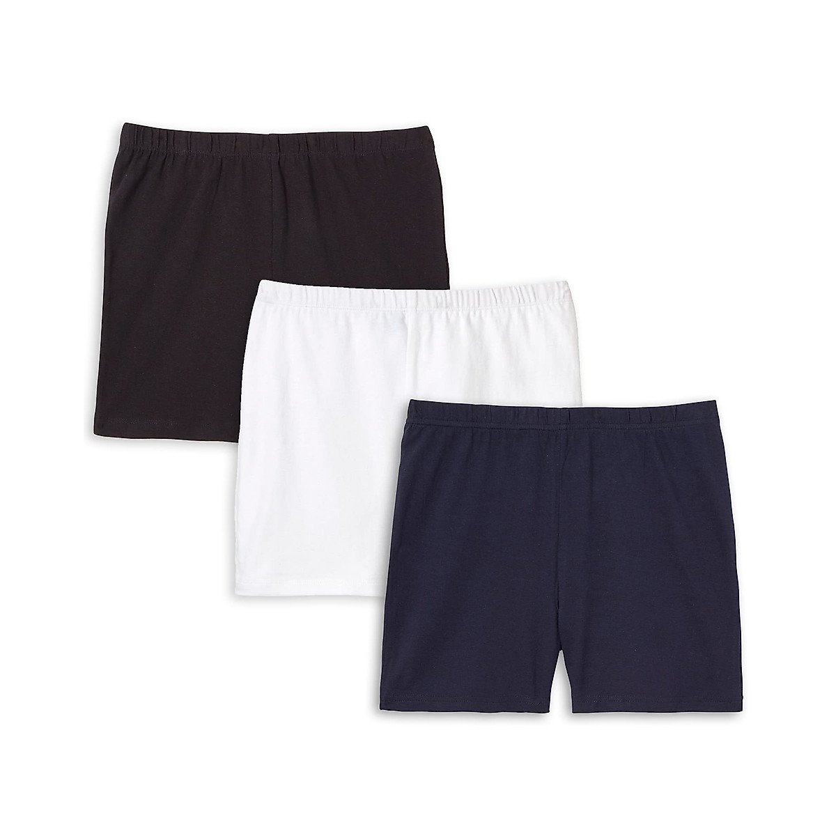 French Toast Girls Biker Shorts - 3 Pack Under Shorts for Uniforms, Skirts, Dresses - Dance Cartwheel Shorts for Girls (4-16), Size 10-12, Black/White/Navy