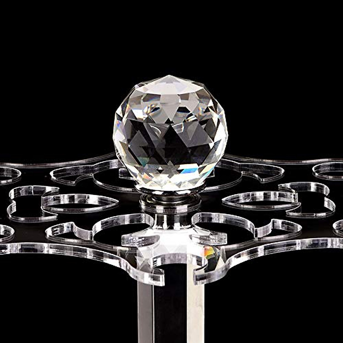 Elegant Desktop Crystal Glass Stemware Rack/Rotate 8 Wine Glass Storage Holder Stand Air Drying Rack