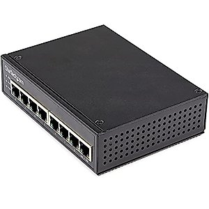 StarTech.com Industrial 8 Port Gigabit PoE Switch - 30W - Power Over Ethernet Switch - GbE PoE+ Unmanaged Switch - Rugged High Power Gigabit Network Switch IP-30/ -40C - 75C, TAA (IESC1G80UP)