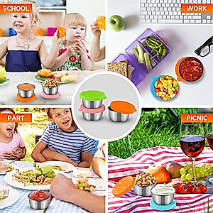 LEGELITE 10 Pack Salad Dressing Containers To Go, 1.6 oz Reusable Small Condiment Containers with Lids, Stainless Steel Condiment Cup, Dipping Sauce Cups Container for Lunch