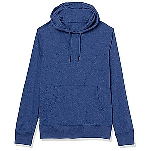 Amazon Essentials Men's Lightweight Jersey Pullover Hoodie, Blue Heather, Large