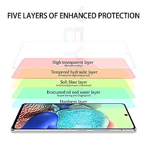 Galaxy A51 HD Clear Tempered Glass Screen Protector + Camera Lens Protectors by YEYEBF, [2+2 Pack] [in-Display Fingerprint][9H Hardness][Bubble-Free] Screen Protector Glass for Samsung Galaxy A51