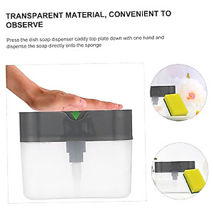 Cabilock 1 Set Soap Dispenser Soap Pump Dispenser Kitchen Gadget Kitchen Countertop Organizer Plastic Handwashing Fluid Sponge