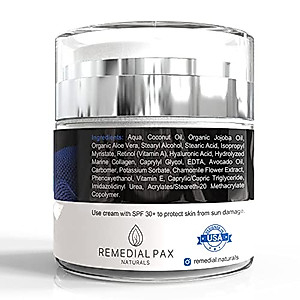 Collagen Cream for Face with Retinol and Hyaluronic Acid, Day and Night Anti Aging Skincare Facial Moisturizer, Hydrating Face Lotion, Moisturizing Cream to Reduce Wrinkles for Women Men, Made in USA