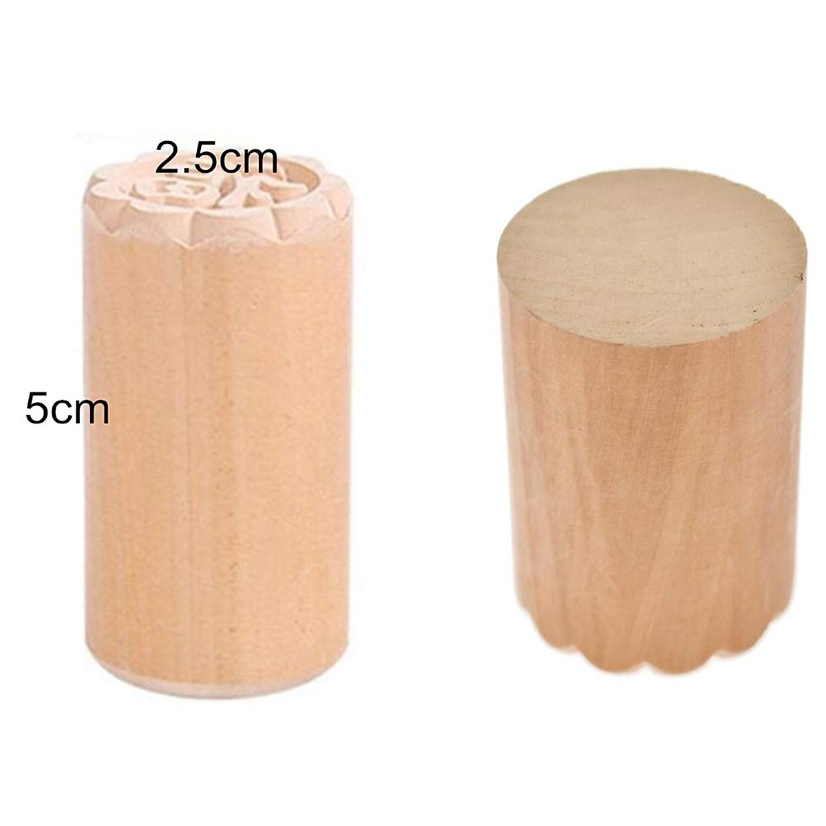 Fu Lu Shou Xi Pattern Wooden Stamp Cookie Press Cake Stamp Traditional Chinese Moon Cake Mold DIY Dessert Mold Maker for Mid-Autumn Festival Birthday Party Baby Shower,4 Pcs/Set