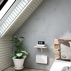 WELLAND 11.8" x 8.25" White Wall Mounted Desk Small Floating Shelves Set of 2 Folding Wall Shelves Drop-Leaf Table Fold Down Desk for RV, Camper, Loft Beds