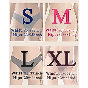 chelectnis Seamless Underwear Cheeky Bikini Panties for Women Nude Underwear No show Stretch Ice Silk Briefs 5 Pack S-XL