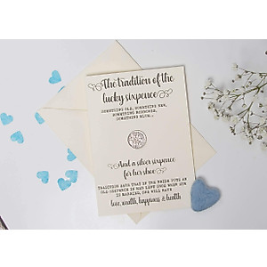 Bride's Sixpence Coin and Card | Sixpence Tradition | Something Old, Something New, Something Borrowed, Something Blue, and a Sixpence for Her Shoe - Wedding Gift for Bride to be - Bride Card